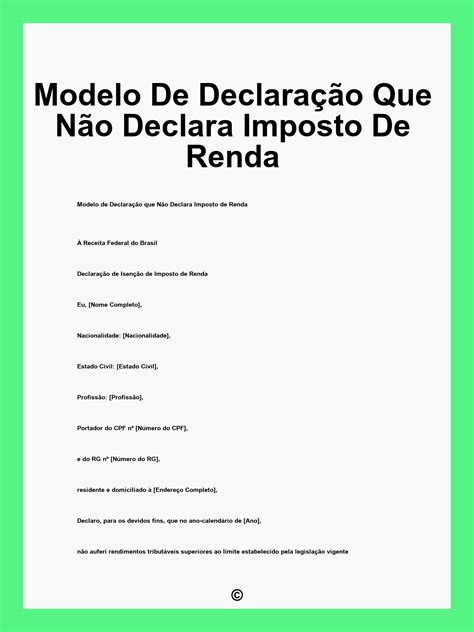 Declaracao De Imposto De Renda