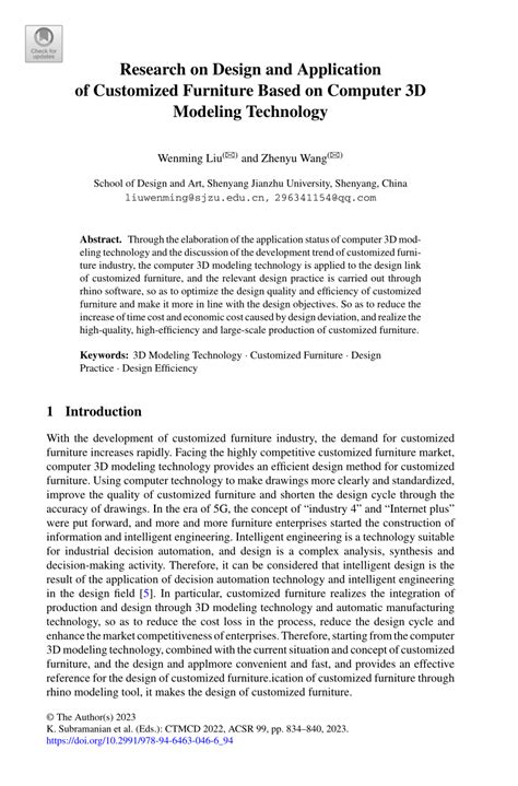 Pdf Research On Design And Application Of Customized Furniture Based