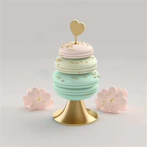 Pastel Colored Macaroons Stacked In A Turret On A Pretty Base