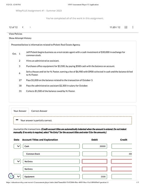 Wiley Plus Assignment 1 Question 12 52323 1205 Pm Nwp Assessment Player Ui Application