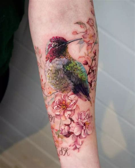 Flower Hummingbird Tattoos 93 Mesmerizing Hummingbird Tattoos With