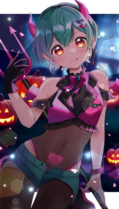 Kazepana Indie Virtual Youtuber Highres 1girl Q Alternate Costume Aqua Hair Bare