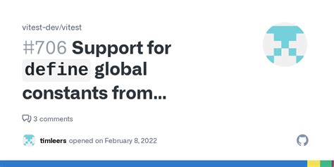 Support For Define Global Constants From Vite Config Issue Vitest Dev Vitest GitHub