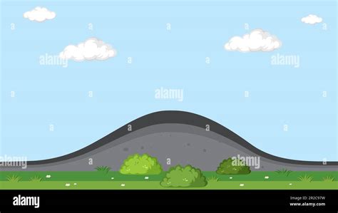 Outdoor Roadside With Slope Scene Illustration Stock Vector Image And Art