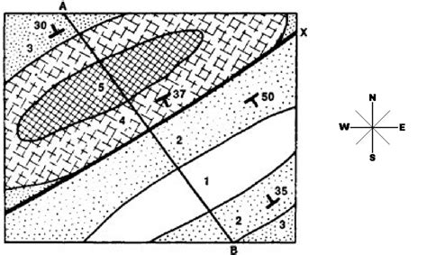 Solved X 50 W E X A B Using The Geologic Map Provided By Your Lab Course Hero