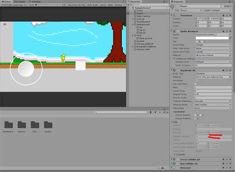 Player velocity.y changes when running horizontally over a composite ...