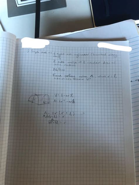 Calculus 1 Optimization Half Cylinder Area Maximum With Fixed
