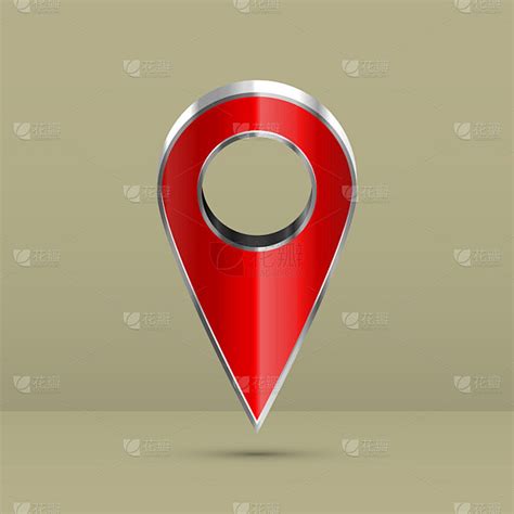 逼真的3d指针地图。红色地图标记图标矢量。矢量图