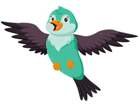 Cartoon Funny Bird Flying Vector Illustration 26756334 Vector Art At Vecteezy