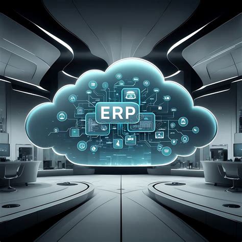 Modern Office And Cloud Computing Concept Software As A Service Erp Enterprise Resources