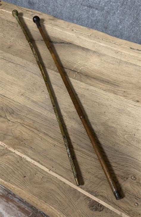 Proantic Two Casse Tête Canes With Lead Knobs