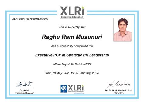 I Am Happy To Inform You That Successfully Completed My Executive Pgp In Strategic Hr Leadership
