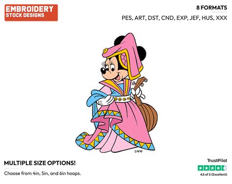 Medieval Lady Minnie Disneys Minnie Mouse Embroidery Design In 3