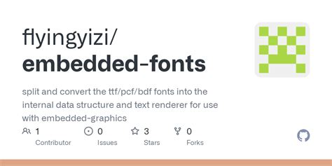 Github Flyingyiziembedded Fonts Split And Convert The Ttfpcfbdf Fonts Into The Internal