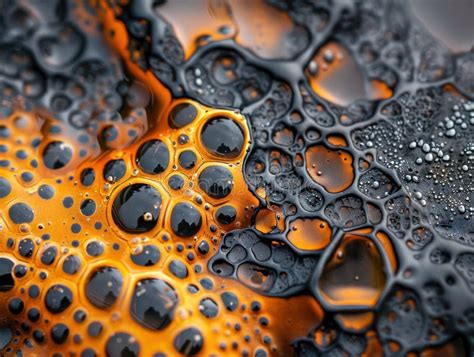 Abstract Metallic Liquid Art With Rugged Textures And Industrial Appeal Close Up View Of