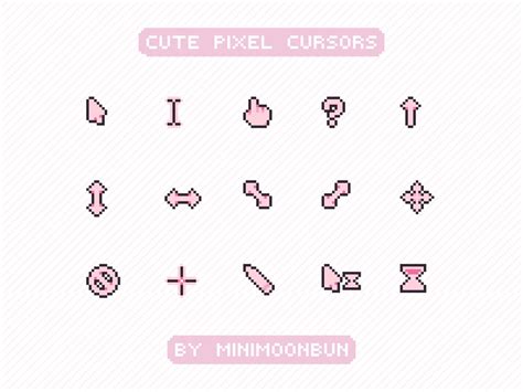 Cute Retro Pixel Cursors Pink Etsy Australia