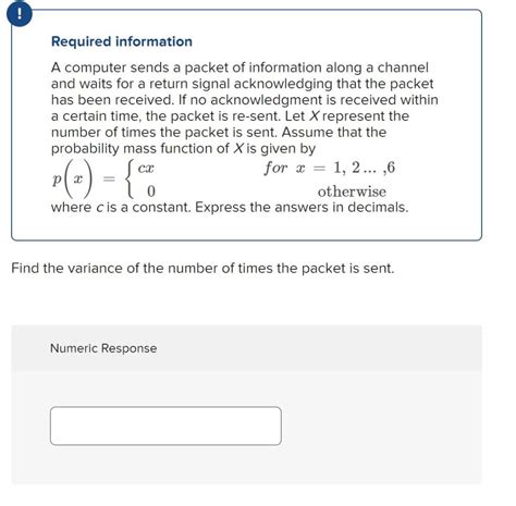 Solved Required Information A Computer Sends A Packet Of
