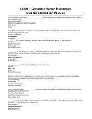 LUST 10 Pdf CS408 Computer Human Interaction Quiz No 2 Dated Jan 01 2013 Web Designers Use