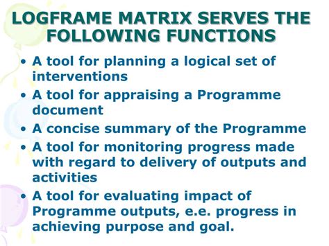 PPT THE LOGICAL FRAMEWORK APPROACH PowerPoint Presentation Free Download ID