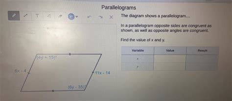 Parallelograms T The Diagram Shows A Parallelogram Gauthmath
