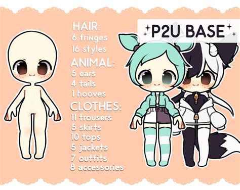 Chibi Base Pack Chibi Builder Dress Up 75 Accessories Etsy