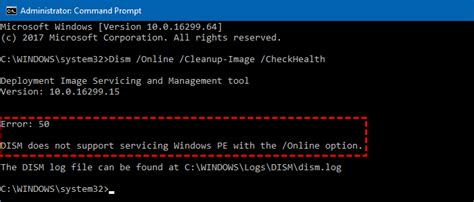 Error 50：dism Does Not Support Servicing Windows Pe 5 Solutions