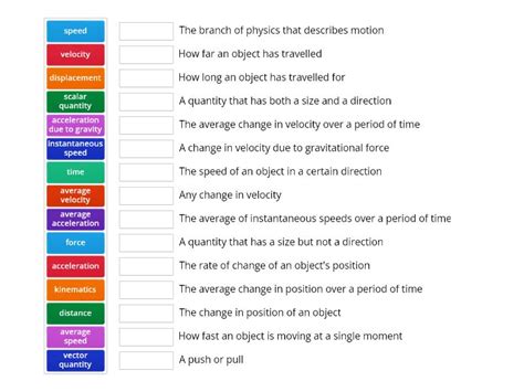 Kinematics Match Up