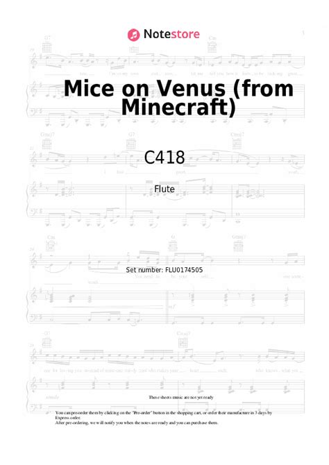Mice On Venus From Minecraft Flute Sheet Music C418 In Note Flute Sku Flu0174505