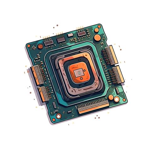 Premium Ai Image Computer Processor With Microcircuits Illustration Isolated On White Background