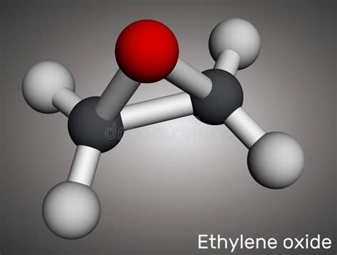 Ethylene Oxide Oxirane C2h4o Molecule Molecular Model Stock Illustration Illustration Of