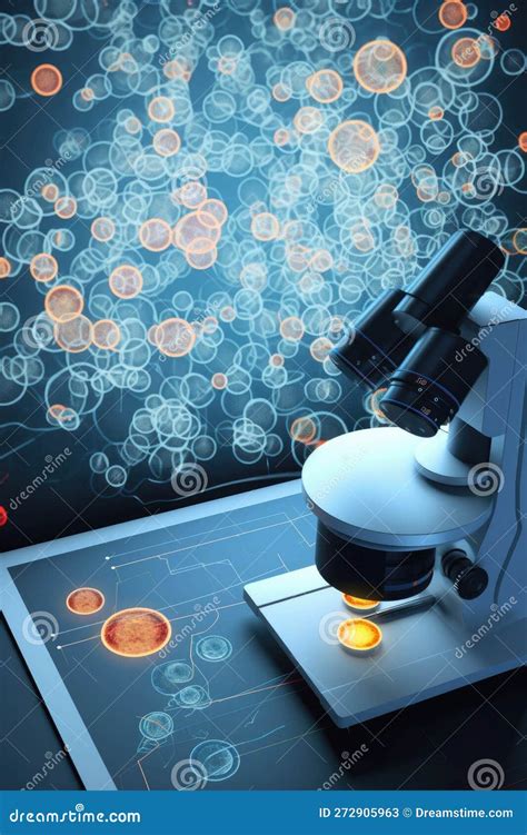 A Computerized Microscope Yzing Cells And Identifying Patterns In The Data Stock Illustration