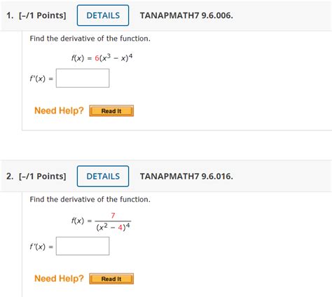 Solved 1 [ 1 Points] Tanapmath7 9 6 006 Find The