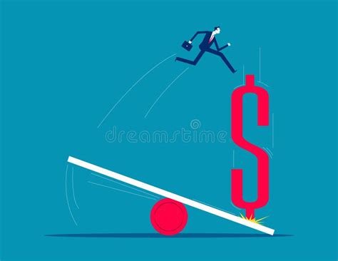 Investor Seesaw Interest Rate Dollar Sign Balance Business Vector Concept Stock Vector