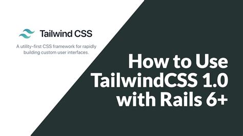 How To Install Tailwindcss 10 With Rails 6 Youtube