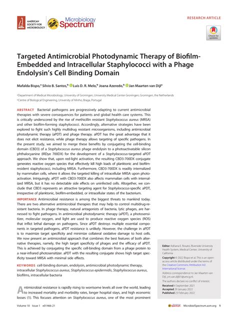Pdf Targeted Antimicrobial Photodynamic Therapy Of Biofilm Embedded