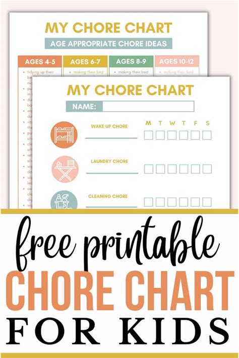 Chore Chart By Age Printable Printable Free Templates