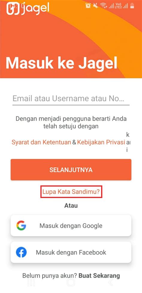 Gambar 2 Selanjutnya Kita Klik Lupa Password