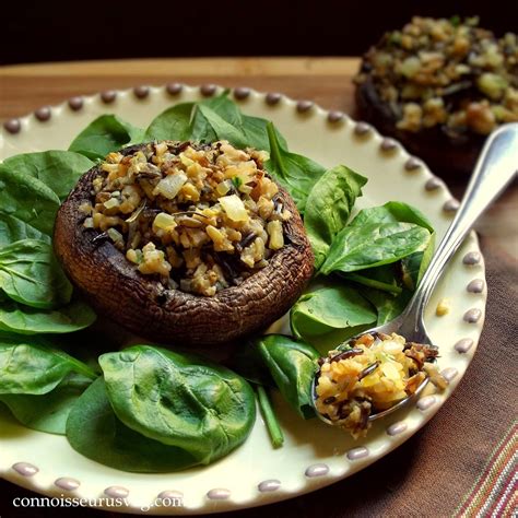 Wild Rice Stuffed Portobello Mushrooms Connoisseurus Veg