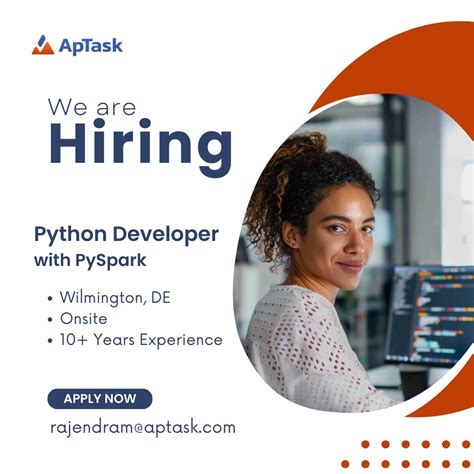 Aptask On Linkedin Pythondeveloper Pyspark Wilmingtonde Techjobs