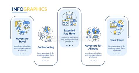 Trends In Traveling Blue Rectangle Infographic Template Stock Vector Illustration Of Editable