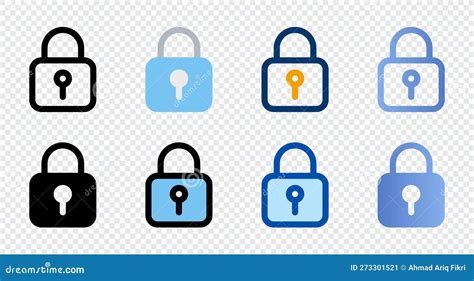 Lock Icons In Different Style Lock Icons Different Style Icons Set
