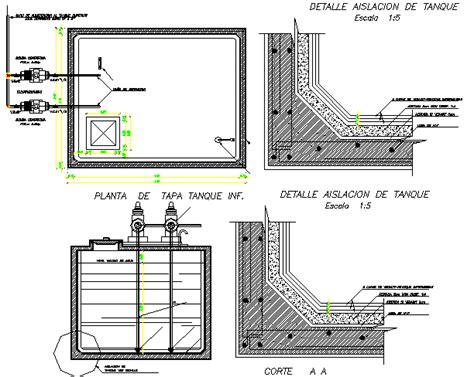 Water Tank Of House Constructive Details Dwg File Cadbull