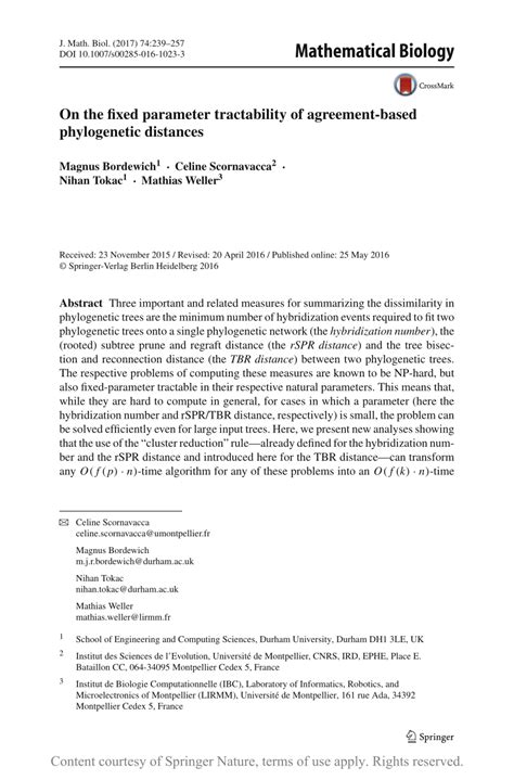 On The Fixed Parameter Tractability Of Agreement Based Phylogenetic