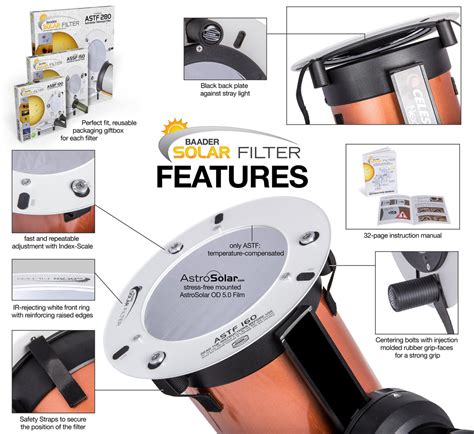 Baader Planetarium Astf Baader Solar Filter For Your Telescopes Cloud Break Optics