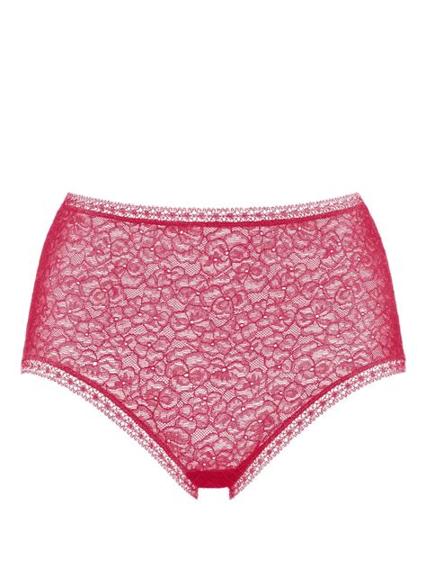 Eres Perfume High Waisted Lace Briefs In Red ModeSens