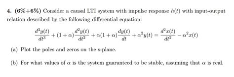 solved 6 6 ﻿consider a causal lti system with impulse