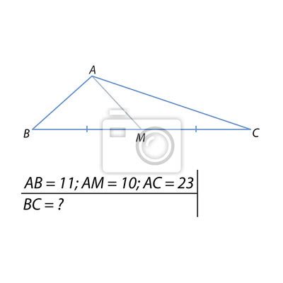 The Problem Of Calculating The Base Of A Triangle Wall Stickers Isosceles Median Theorem