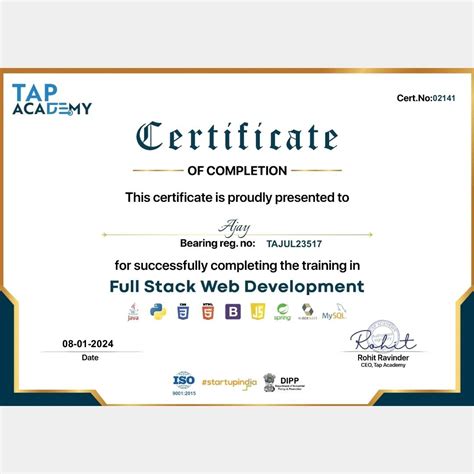 Ajay Avala On Linkedin My Java Full Stack Web Development Course Certificate