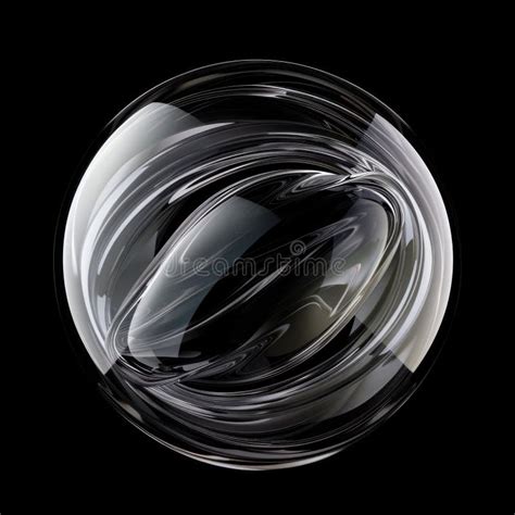 Monochrome Abstract Swirling Sphere On Black Background Generative Ai Stock Illustration
