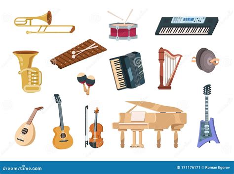 Two Guitars String Musical Instruments Blue And Oak Color Guitar Neutral Tone Illustrations